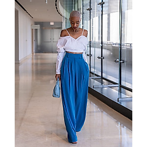 The Drop Women's White Off Shoulder Draped Crop Top by @signedblake, L