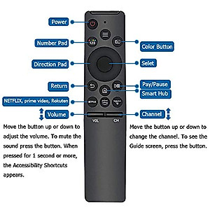 New Universal Remote Replacement for Samsung Smart TV remotes LCD LED UHD QLED TVs, with Netflix, Prime Video Buttons