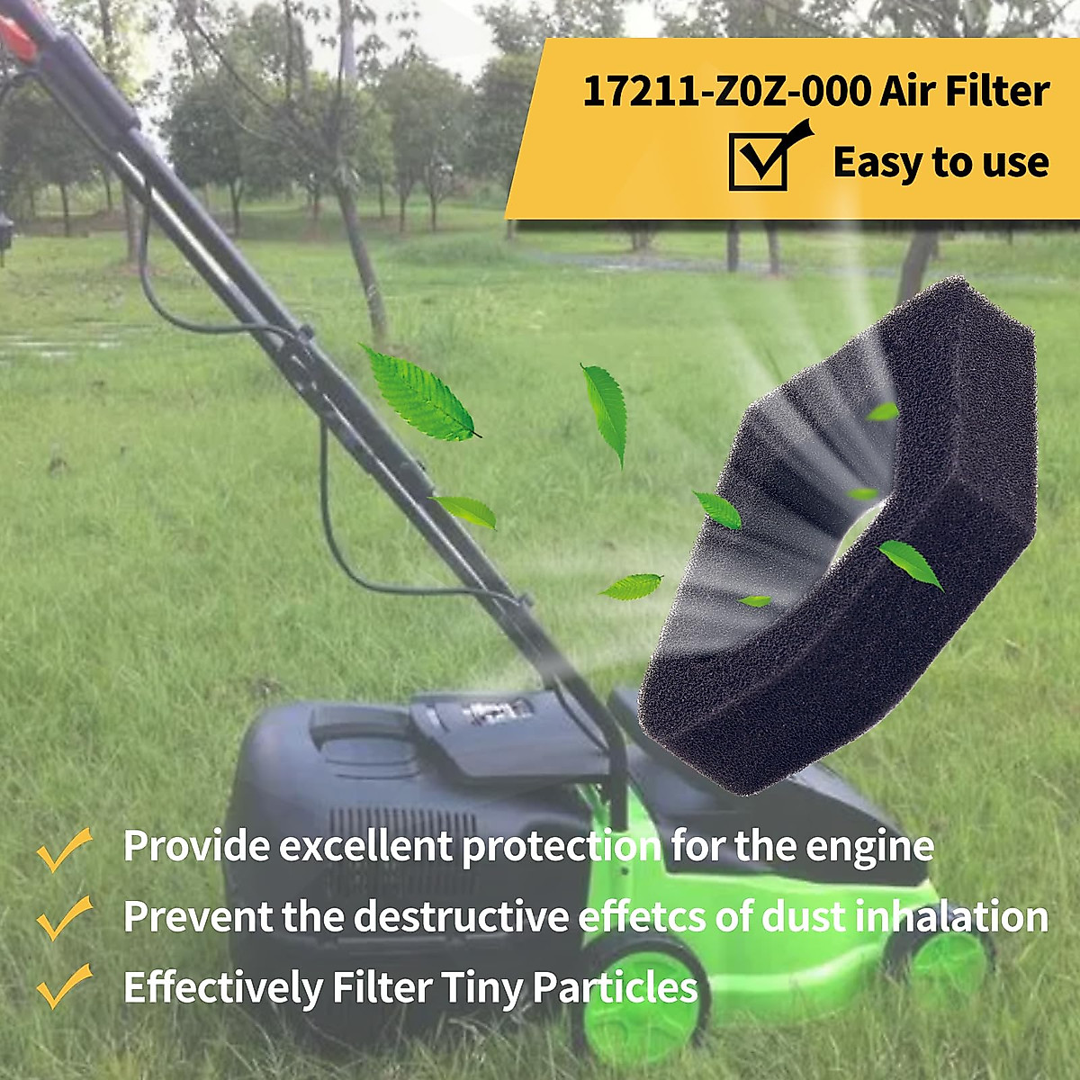 TIANYAN 17211-Z0Z-000 Air Filter 5pcs Replacement for Honda GX35 Engine GX35NT HHT35S 35cc Small Engine Gasoline Trimmer Brushcutter