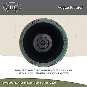 Classic Home and Garden Vogue Planter Pots w/Pottery Quality Finish - Modern Indoor & Outdoor Flower Pots - UV-Resistant Porch Planters - Decorative Pot for Flowers & Herbs (8” Lava Red)