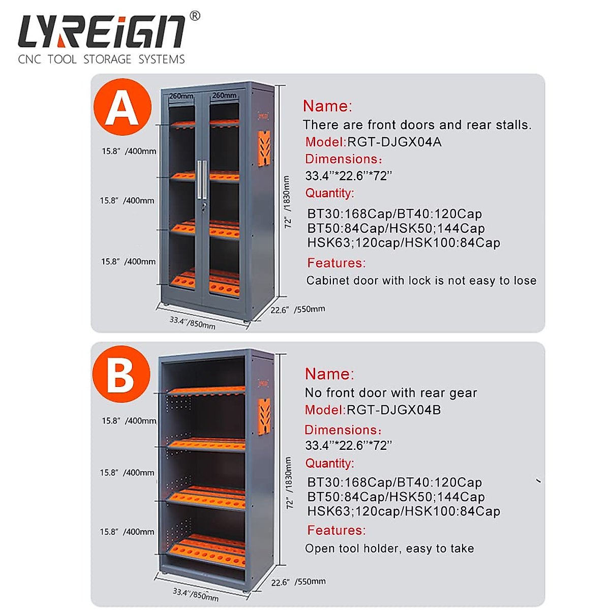 LYREIGN cat40 CNC Tool Rack CNC Tool Holder Storage cart CNC Tool Storage cabinets Large Capacity Tool cabinets CAT50-84CAP