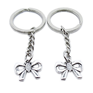 5 Pieces Keychain Keyring Door Car Key Chain Ring Tag Charms Supplies KE3X1T Bow Tie Bowtie