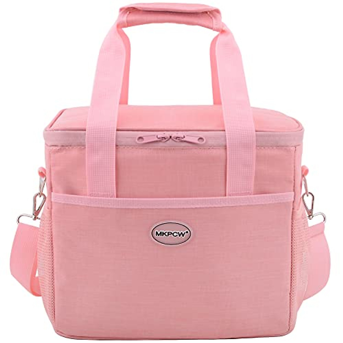 MKPCW Reusable Lunch Bag Insulated cooler Lunch Box Internal leak proof with Adjustable Shoulder Strap for Men Women (Pink)