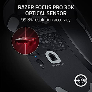 DeathAdder V3 Wired Gaming Mouse: 59g Ultra Lightweight - Focus Pro 30K Optical Sensor - Fast Optical Switches Gen-3 - 8K Hz HyperPolling - 6 Programmable Buttons - Ergonomic - Speedflex Cable - Black