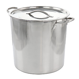 Everyday 16 Quart Stainless Steel Stock Pot with Lid Silver Non-Stick