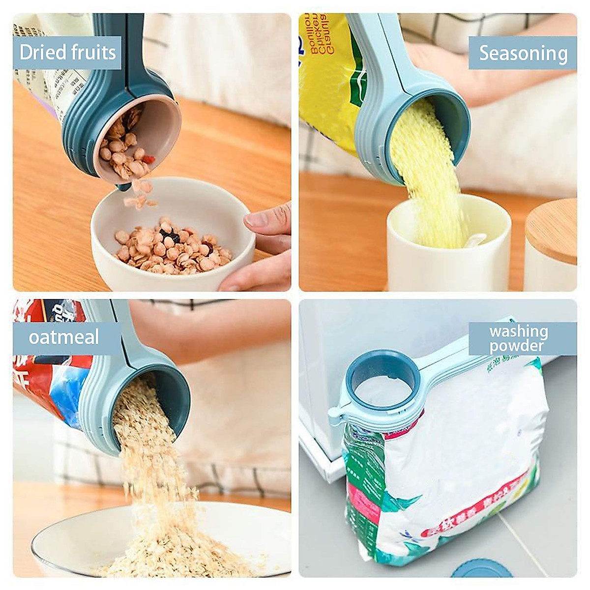 Ylliesy Bag Clips for Food with Pour Spouts Suitable for large plastic bags Kitchen Food Storage and Organization