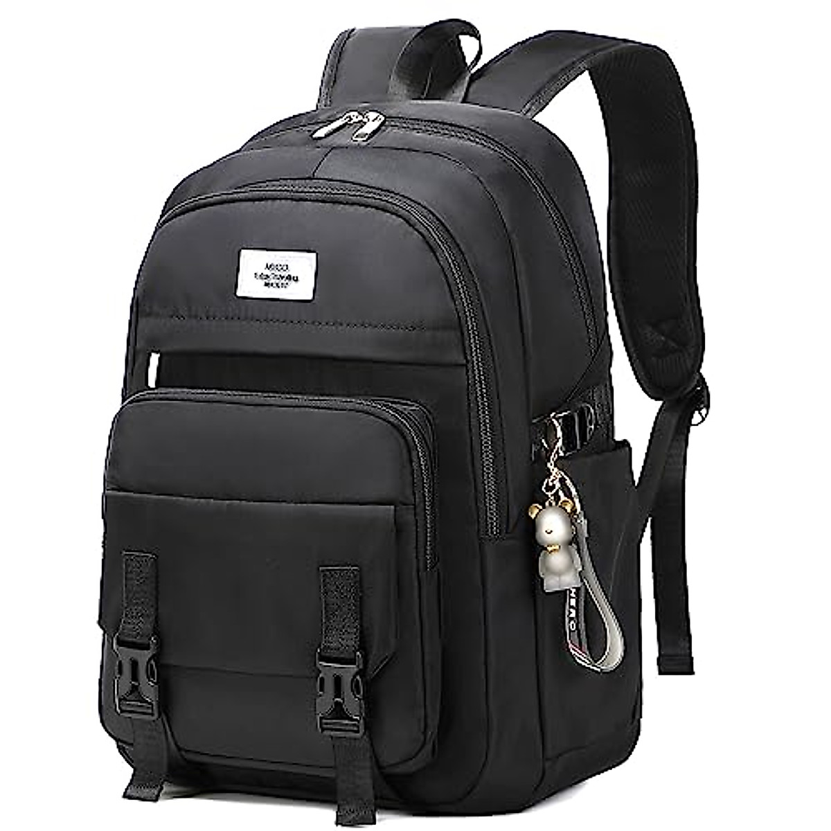 WIUFBE 15.6 Inch Laptop Backpacks School College Backpack Large Bookbags Anti Theft Travel Cusual Daypack For Teens Boys Girls Women(Black)