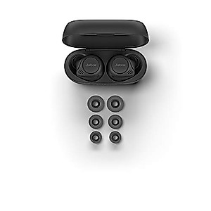 Jabra Elite 75t Black Voice Assistant Enabled True Wireless Earbuds with Charging Case (Renewed)