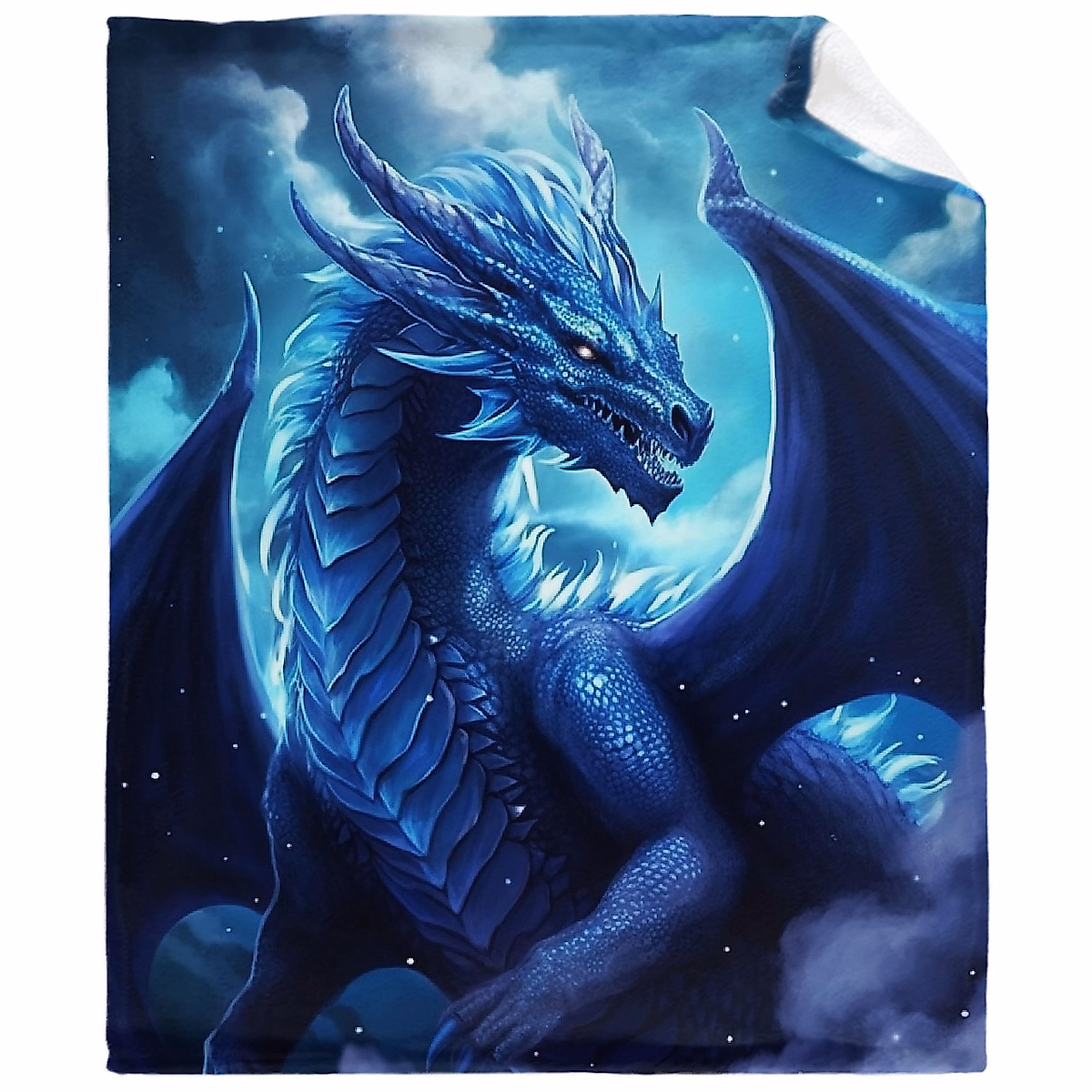 Blue Dragon Throw Blanket Dragon Blanket Gifts for Dragon Lovers Soft Flannel Blanket Gifts for Boys Girls Woman Man Blue Dragon Blanket for Living Room Sofa Decor 40"x50"for Kids/Children