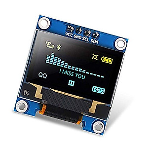 Organizer 0.96" Inch Yellow and Blue I2C IIC Serial OLED LCD LED Display Module with Raspberry PI 128X64 for Arduino 51 MSP420 STIM32 SCR (2pcs)