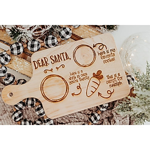 Legacy and Light Engraved Wooden Santa Cookie Plate for Christmas Traditions, Board for Santa Claus and Reindeer for Milk and Cookies