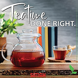 Simax Glass Teapot For Stovetop: Glass Tea Kettle For Stove Top - Tea Pots For Stove Top - Stovetop & Microwave Safe Kettles For Boiling Water - Clear Glass Tea Pot With Spout -1 Quart/4 Cup Teapots