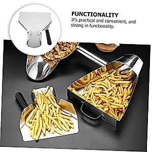 ULTECHNOVO 1pc Packing Shovel Chips Stainless Steel Funnel Stainless Steel Scoop Stainless Steel Kitchen Scoop Stainless Steel Popcorn Scoop Stainless Steel Flour Shovel Commercial
