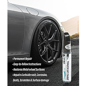 ESEWALAS Two-In-One Car Rim Paint Pen,Car Wheel Scratch Remover Anti-rust Wheel Hub Paint Scratch Repair,Car Wheel Scratch Fix Rim Touch Up Paint,Car Rim Paint Fill Pen for Car Wheel Repair (Black)