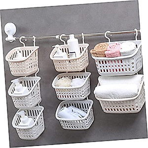 COLLBATH 2pcs Plastic Bathroom Hanging Basket Hanging Shower Caddy Hangable Bathroom Storage Basket Bathroom Shelf Organizer Bathroom Storage Rack Draining Basket Mesh Basket Plastic Pp