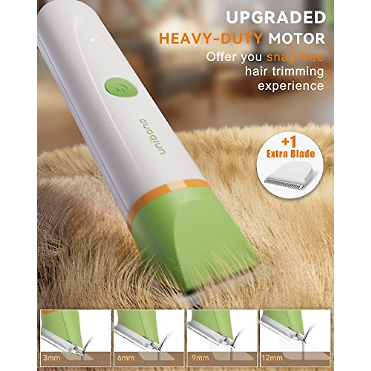 unibono Dog Cat Grooming Kit, All-in-One Low Small Noise Paw Trimmer Electric Puppy Hair Clippers Rechargeable Cordless IPx7 Waterproof Claw Trimmer Shaver Nail Grinder for Small to Medium Pet