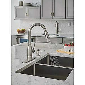MOEN Noell Single-Handle Pull-Down Sprayer Kitchen Faucet with Reflex and Soap Dispenser in Spot Resist Stainless