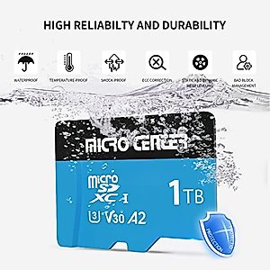 INLAND Micro Center Performance 1TB microSDXC Card, A2 Micro SD Card, UHS-I C10 U3 V30 A2 4K UHD Video Flash Memory Card with Adapter for Smartphones, Tablets, Drones and Action Cameras (1TB)