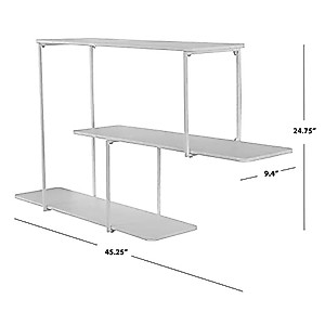 Safavieh Home Collection Anthe Modern White Floating 3-Tier Display Wall Shelf