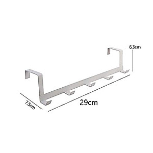 SLSFJLKJ Iron Door Hook Over The Door 5 Hooks Punch Free Home Bathroom Organizer Rack Clothes Coat Hat Towel Hanger Holder Wall ( Color : E )