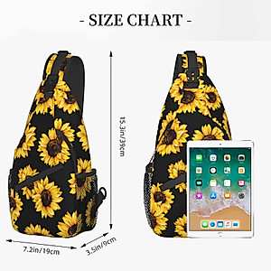Sunflower Sling Backpack Crossbody Shoulder Bags For Women Men, Sling Bag Travel Hiking Chest Bag Daypack Unisex