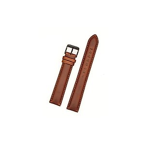 FimKaul 20mm Genuine Leather Watch Strap, Quick Release Strap Dark Brown Replacement WatchBand (Black)