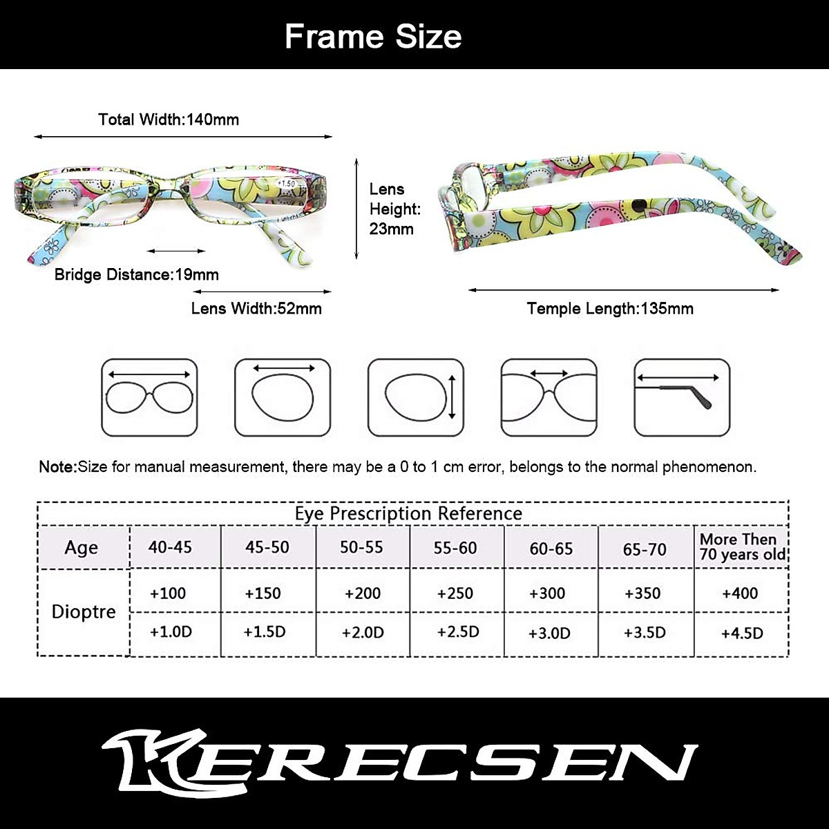 Kerecsen Women's Reading Glasses 4 Pairs Ladies Fashion Spring Hinge Readers (4 Pack Mix, 2.75)
