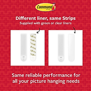 Command Small Picture Hanging Strips, Damage Free Hanging Picture Hangers, No Tools Wall Hanging Strips for Living Spaces, 18 White Adhesive Strip Pairs(36 Command Strips)