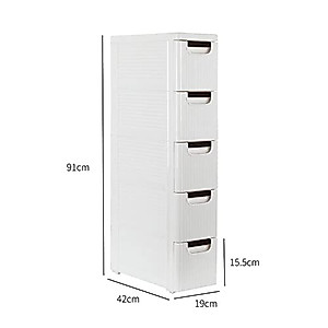 4-Tire Cart Organizer Unit with Narrow Slim Container Storage Cabinet for Bathroom Bedroom (Size : 5 Floor)