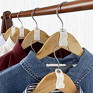 100 Piece Clothes Hanger Connector Hooks Hanger Extender Clips Space Saving Cascading Hanger Hooks Plastic Mini Closet Hanger Organizer for Clothes Hangers Or Organizer Closets