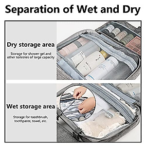 ARZAXEKO Hanging Makeup Toiletry Bag for Women Men Small Travel Kit 4 in 1 Folding Cosmetic Brush Organizer Pink