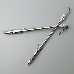 NSBELL 15PCS 5.7" Fish Shooting Darts Fishing Arrows Stainless Steel Fishing Arrowheads Dartfor Fishing Slingshot Darts (Silver)