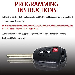 Key Fob Remote Replacement Fits for Toyota 2013 2014 2015 2016 2017 2018 2019 2020 2021 RAV4/2016-2019 Tacoma/ 2013-2019 Prius C Keyless Entry Remote Control HYQ12BDM HYQ12BEL H CHIP 89070-42820/42D30