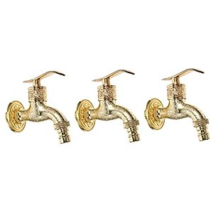 Faucet, 2 Pcs Antique Faucet Faucets for Bath Sinks Bathtub Faucet Wall Mount Bathtub Faucet Wall Mounted Water Bathroom Vanity Faucets Cold Sink Faucet Retro Kitchen Faucet V-intage Faucet (Color :