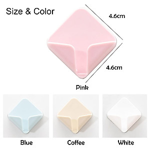 Ktdzone Plastic Adhesive Hooks for Plugs Toothbrush - Plug Hooks Strong Adhesive Hangers Drill-Free Holders Wall Mounted Heavy Duty Hooks White 4Pcs/Set