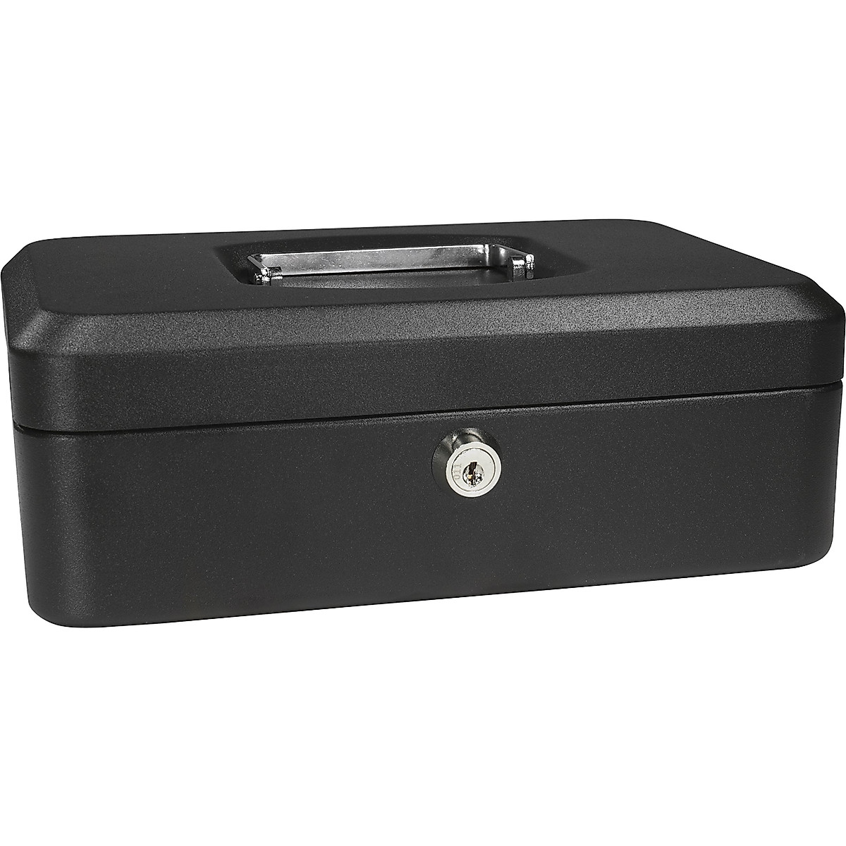 BARSKA 8-Inch Cash Box with Key Lock, Black