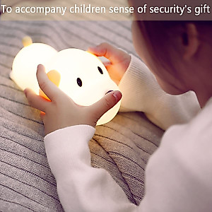 HAPPYBAG Kids Night Light,Cute Soft Silicone Dog Lamp Dimmable Nursery Portable Puppy Kawaii Lamps,Bedside Lamp for Baby and Toddler,Boy Girls