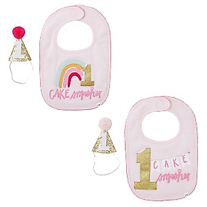 Mud Pie Baby Girl First Birthday Cake Smashing Set, Banner