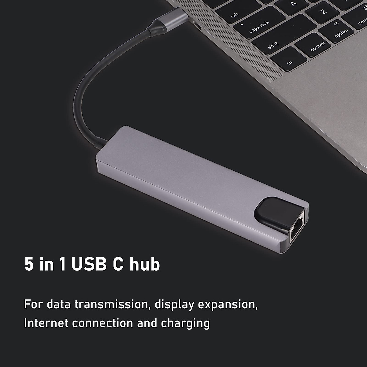 USB C Hub Multiport Adapter, 5 in 1 5 in 1 Hub Fast Data Transfer 4K Ultra HD Video for Charging Data Conversion
