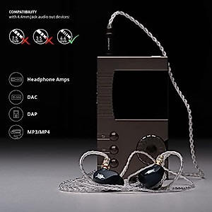 MEZE AUDIO Rai Series MMCX Cable | Headphones HiFi Cable Replacement 4.4mm Male to Dual MMCX Connector Plug | Silver Plated Upgrade Balanced Cable 4.4mm Jack | Cable Length 1.2m/3.9ft