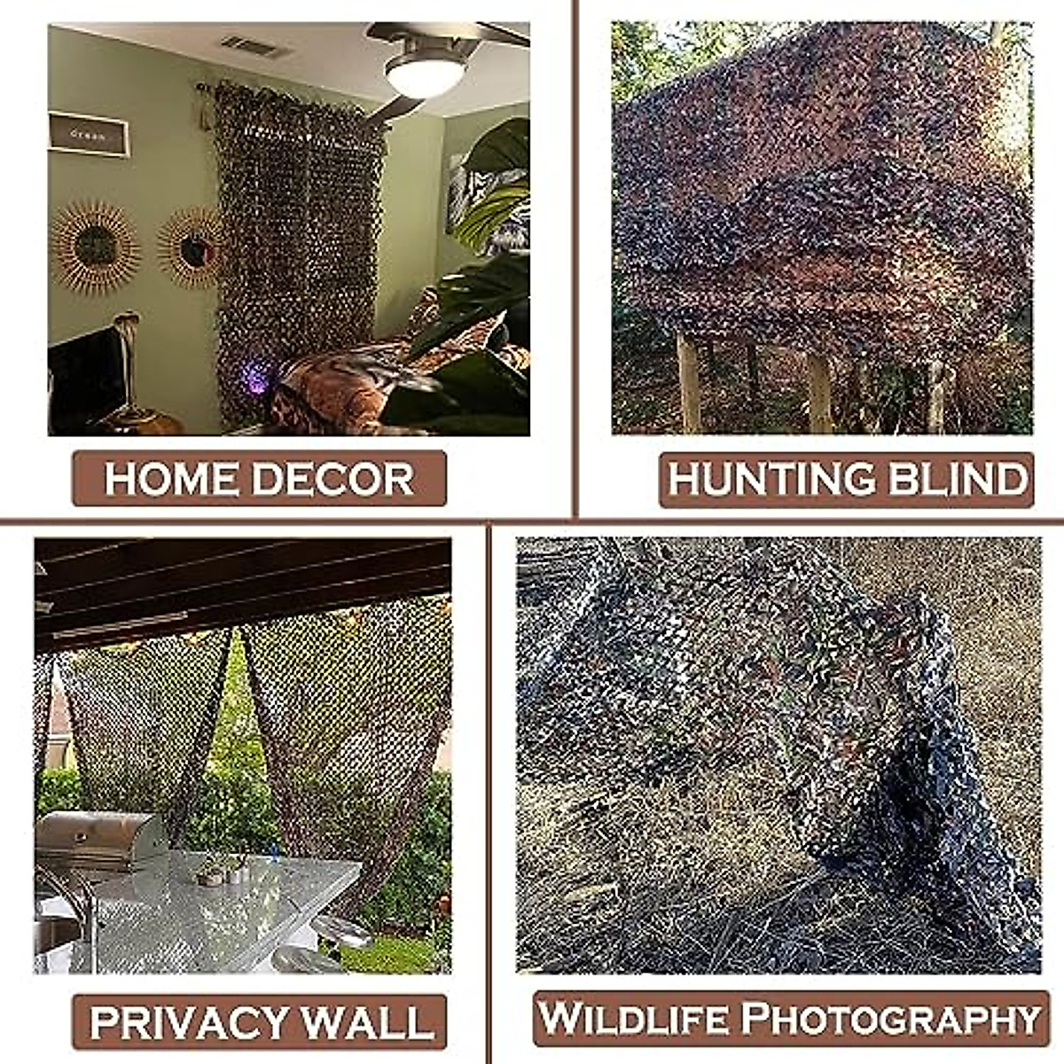 Yeacool Camo Netting Camouflage Netting Camo Blind Army Net Sunshade Mesh for Hunting Military Decorations Party Shooting (Camo Bionic Leaves, 32.8ftx5ft, 10m*1.5m)