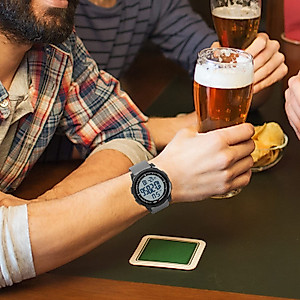 GOLDEN HOUR Ultra-Thin Minimalist Sports Waterproof Digital Watches Men with Wide-Angle Metal Case Bright Display Rubber Strap Wrist Watch for Men Women in Gray