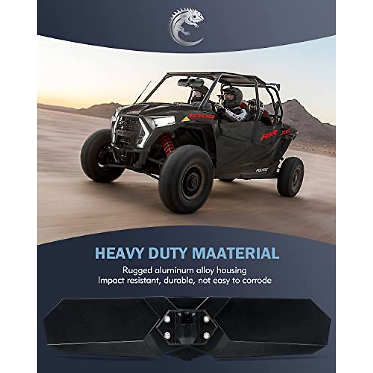 Lupar UTV Rear View Mirror, Aluminum Rearview Center Mirrors w/2 Types Mounting Bracker fit 2020-2022 Polaris RZR PRO XP/4, 2017-2022 Polaris Ranger 500 570 900 XP 1000 XP/Crew