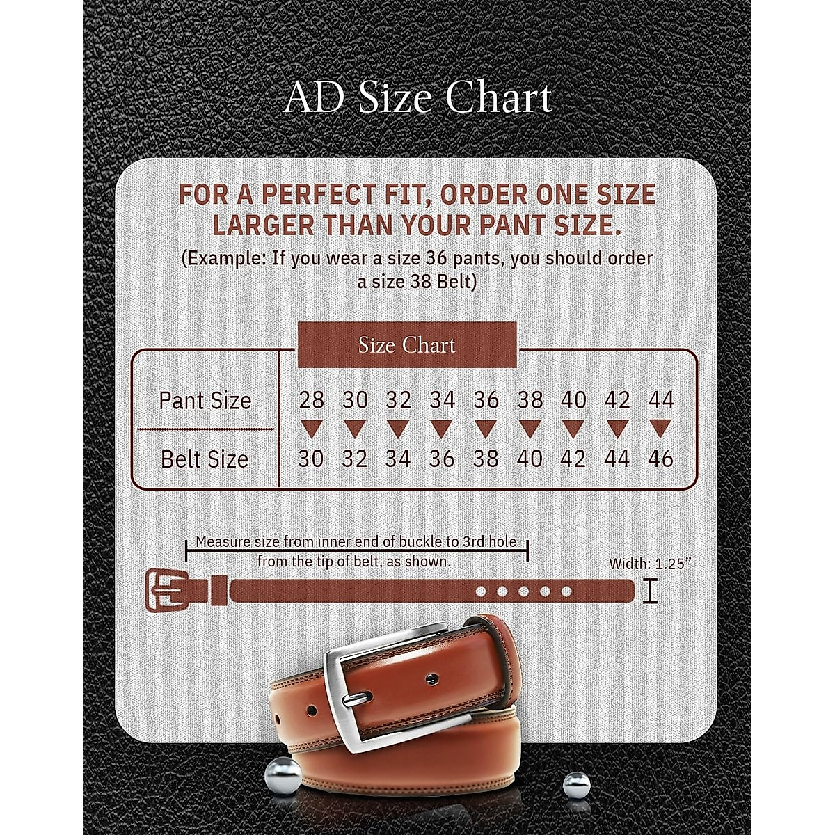 Access Denied Genuine Leather Dress Belts For Men - Mens Belt For Suits, Jeans, Uniform Brown Belt - Designed in the USA