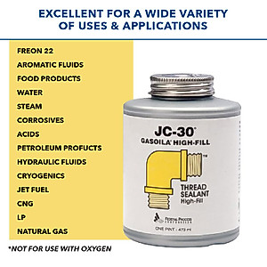 Gasoila - JC16 JC-30 PTFE High-Fill Thread Sealant, 1 pint Can