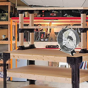 Optimus F-6310BK F-6310 2-Speed 50-Watt 10-In. Portable Retro Drum Fan (Black)