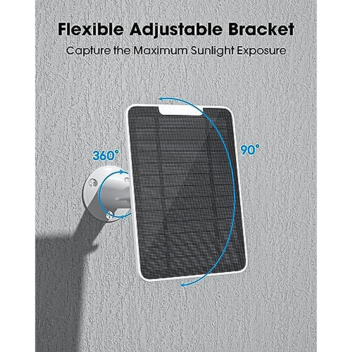 Solar Panel Charger Compatible with Google Nest Camera Outdoor & Indoor (Battery Version), 5W Solar Power for Google Nest Cam, IP65 Weatherproof, w/Secure Wall Mount & Screwdriver, 13ft Cable, 3 Pack