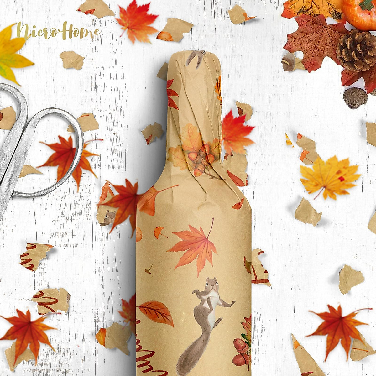 NICROHOME 24 Sheets Gold Orange Fall Colored Tissue Paper, Yellow Autumn Thanksgiving Wrapping Paper for Pumpkin Gift Bags Packaging Crafts Wedding Baby Bridal Shower Birthday Decorations（15 x 20Inch）