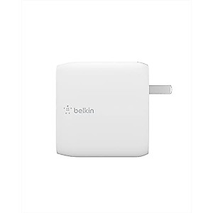 Belkin BoostCharge USB C 68W GaN Wall Charger with Dual Ports - iPhone Charger Fast Charging, Type C Charger, USB C Charger w/ PD for Samsung Galaxy, iPad Pro, Macbook Pro, Includes 2M USB C Cable