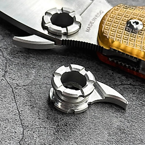 LYPOBALA Knife Thumb Stud for Spyderco Tenacious Lightweight, G-10, Manix 2, Persistence, Resilience, Stretch 2, 1 pcs Thumb Stud Set Screws for Spyderco Knife with 0.55 Inch Round Thumb Hole, Silver